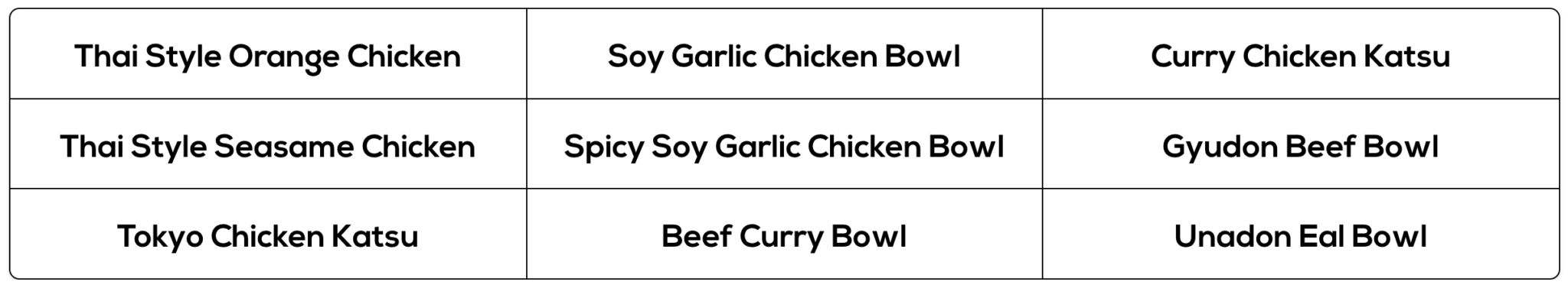 MENU – Domoishi